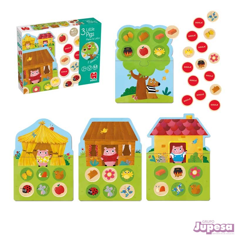 JUEGO MEMO&LOTO LOS 3 CERDITOS